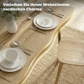 Jídelní stůl HOMCOM pro 4 osoby, 110 × 70 × 75 cm, moderní severský design, ocelový rám, deska s dubovým dekorem