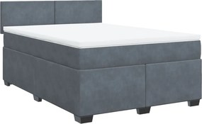 Box spring postel s matrací tmavě šedý 140 x 190 cm samet 3288601