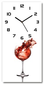 Wallmuralia Nástěnné skleněné hodiny Sklenice vína 30x60 cm