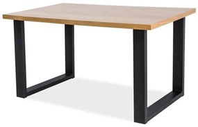 Jídelní stůl 180 cm Una (dub + černá) (pro 8 a více osob). 1050928