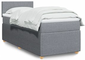 Box spring postel s matrací světle šedá 90x190 cm textil