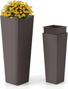 Costway 2 květináč s vnitřním květináčem 82 cm / 60 cm vysoké
