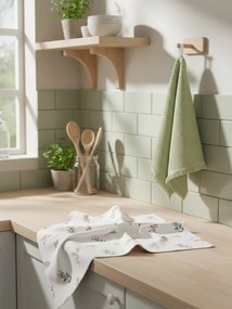 Sinsay - Sada kuchyňských utěrek s květinovým motivem, 2 ks - zelená