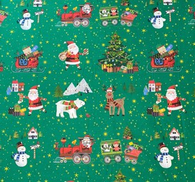 Ervi povlak na polštář bavlněný  Vánoční vzor zelený
