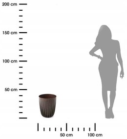 Květináč STRIPPED ECO V 30 cm kávově hnědý