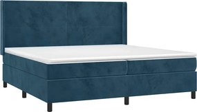 Box spring postel s matrací tmavě modrá 200x200 cm samet 3132583