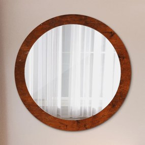 Kulaté dekorativní zrcadlo Přírodní dřevo fi 80 cm