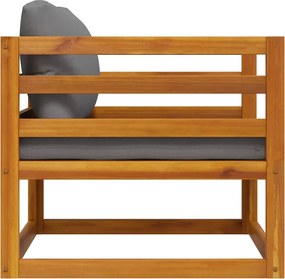 Zahradní židle tmavě šedé podušky masivní akáciové dřevo 311867