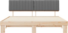 Rám postele s čalouněným čelem s čelo Světle šedá 200 x 200 cm 3398094
