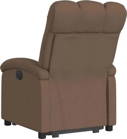Elektrické zvedací polohovací křeslo hnědé textil 3204120