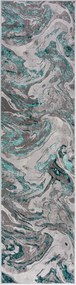 Behúň Eris Marbled Emerald, 80x300, modrá, chodba / predsieň, Flair Rugs