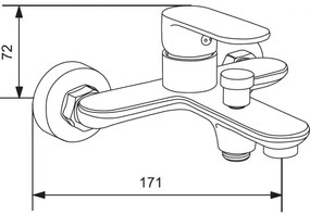 Mexen MILO - vanová baterie, Zlatá, 71330-50