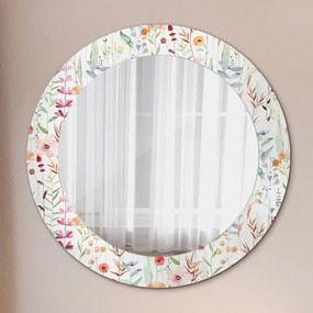 Kulaté zrcadlo tištěný rám Divoké květiny fi 60 cm