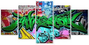 Malvis ® Pětidílný obraz graffiti greenery Velikost: pětidílné schody - 100x50 cm