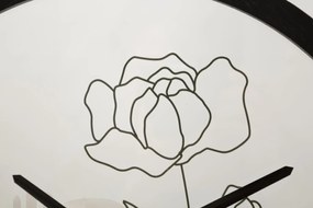Nástěnné hodiny Flower A 40 cm černé
