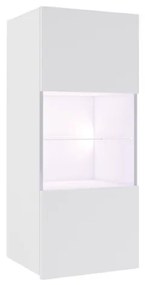 Závěsná vitrína prosklená Bralani BR05, Barva: bílá / bílá lesk, Osvětlení: osvětlení LED - bílé Mirjan24 5902928149197