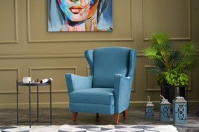 Atelier del Sofa Křeslo Lola Berjer - Turquoise, Tyrkysová