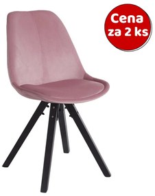Sada 2 růžových jídelních židlí Essentials Dima