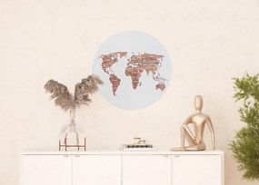 Samolepící vliesová fototapeta na zed' Cihlová Mapa Světa | 70 x 70 cm | DCR3230