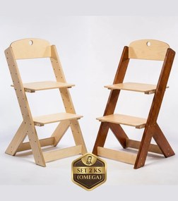 Lucas Wood Style - rostoucí židle OMEGA III zvýhodněný set 2 ks - přírodní +  mahagon