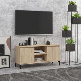 vidaXL TV stolek s kovovými nohami 103,5 x 35 x 50 cm [805971] Barva: dub sonoma