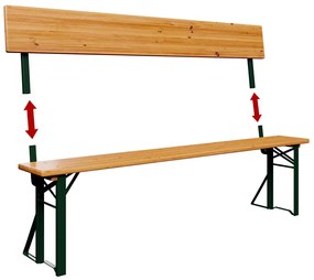 Deuba Pivní set s opěrkou 170 cm - skládací