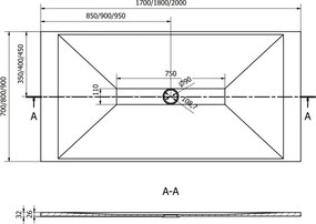 Mexen Toro obdélníkový sprchový kout SMC 200 x 90 cm, černý - 43709020