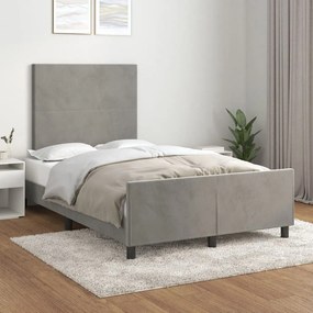 Rám postele bez matrací světle šedá 120x190 cm samet 3270566