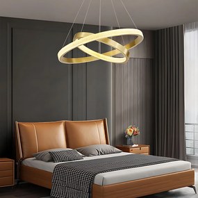 Toolight Toolight, LED stropní svítidlo 60cm, 55W, 3500lm + dálkové ovládání, APP1772-CP, zlatá matná, OSW-06351