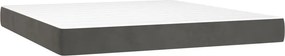Box spring postel s matrací a LED tmavě šedá 160x200 cm samet 3139632