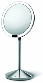 Simplehuman Kosmetické zrcátko 12 cm, LED osvětlení, USB dobíjení, kartáčovaná nerez ST3004