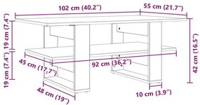 Konferenční stolek, dřevo, dub sonoma, NoBi CHERIS