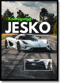 Plakát Koenigsegg Jesko Nápad na dárek tatínkova kluka, auto v rámu A3
