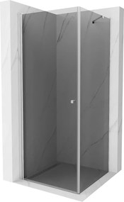 Mexen Pretoria, sprchový kout 100 (dveře) x 100 (stěna) cm, 6mm šedé sklo, chromový profil, 852-100-100-01-40