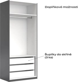 Skříň 2dveřová bez zrcadel série N, grafit Dominika