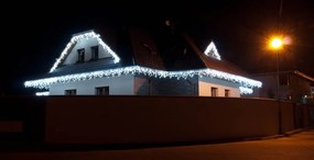 Easy Fix venkovní LED rampouchy, světelné, 300 × 50 cm, ledově bílá, 114 diod, černý kabel, IP67, prodlužovací