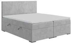 Kontinentální postel 120 cm Lemmy (šedá) (s matrací a úl. prostorem). 1043397