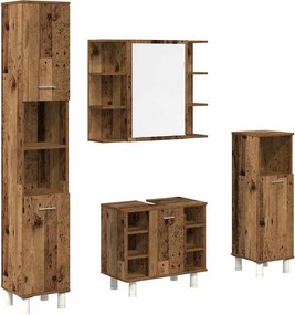4dílná koupelnová sestava old wood kompozitní dřevo 3328557