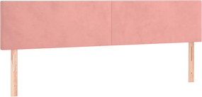 Box spring postel s matrací a LED růžová 200x200 cm samet 3134308