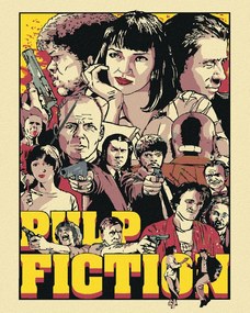 zuty malování podle čísel - pulp fiction, 80x100 cm, vypnuté plátno na rám