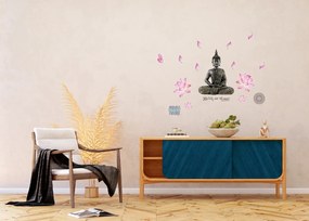 Samolepka na zeď 3D Meditující Buddha | 42.5 x 65 cm | DSM3461