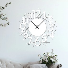 dřevo života Nástěnné hodiny NUMERO Zvolte barvu dekoru: Bílá, Zvolte velikost hodin (cm): 50x50, Barva ručiček: Černé