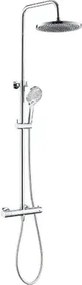 kielle - Sprchový set s termostatem, 24 cm, 3 proudy, chrom