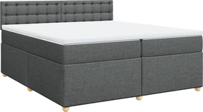 Box spring postel s matrací tmavě šedá 200x200 cm textil 3289102