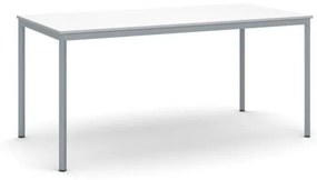 Jídelní stůl, 1600 x 800 mm, deska bílá, podnož tm. šedá