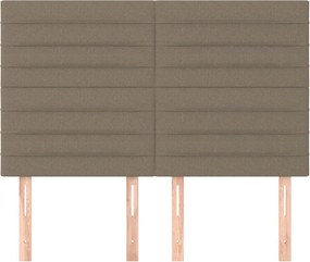 Čelo postele béžové 144x5x118/128 cm látkové 3116474