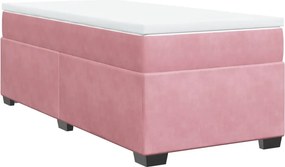 Box spring postel s matrací růžová 80 x 200 cm samet 3285250