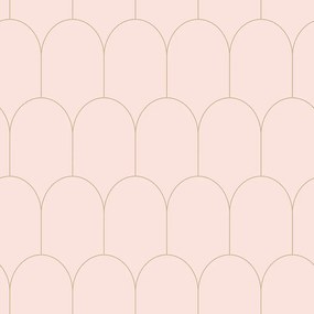 Růžová geometrická vliesová tapeta na zeď 139201, Art Deco, Esta