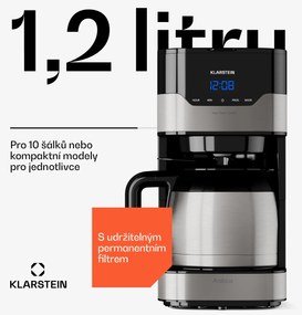Klarstein Arabica, kávovar, 800 W, 1,2 l, Easy-touch control, stříbrno/černý