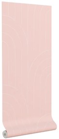 OnaDnes -20% Růžová tapeta na zeď Kave Home Arcadia 10 x 0,5 m